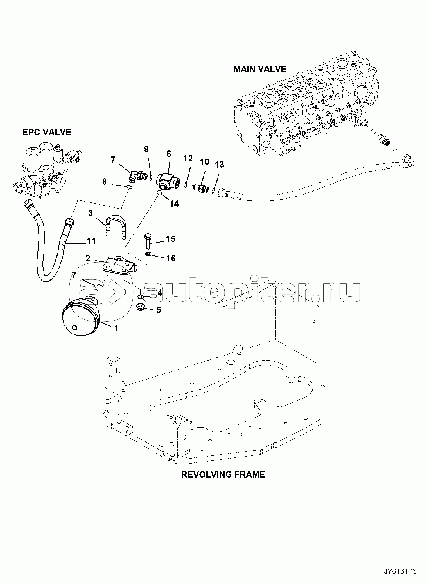 MAIN CONTROL VALVE, 2-ATTACHMENT, WITH AUTO DECELERATOR, ACCUMULATOR ...