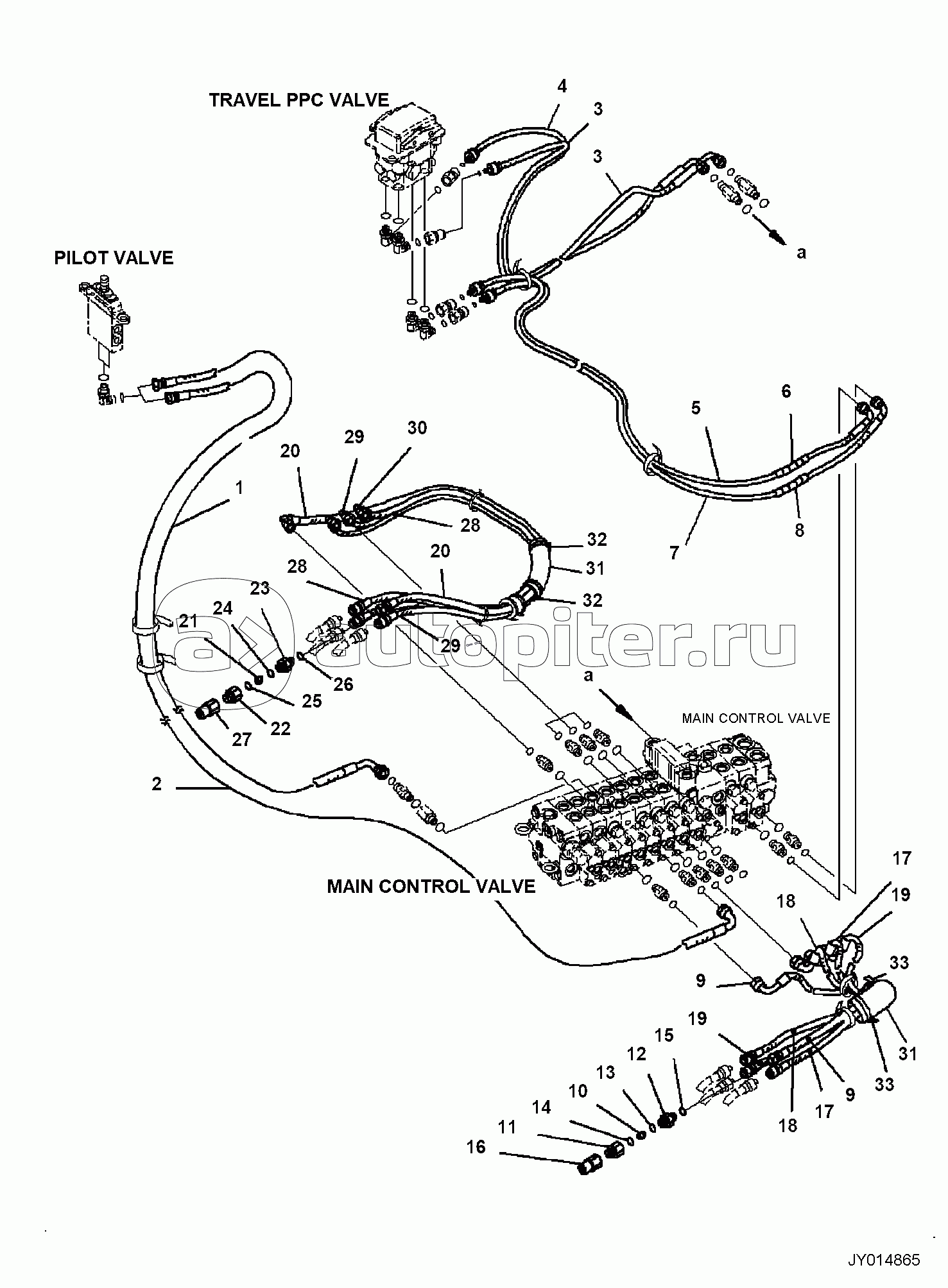 MAIN CONTROL VALVE, FOR PROPORTIONAL CONTROL LEVER, 2-ADDITIONAL ...